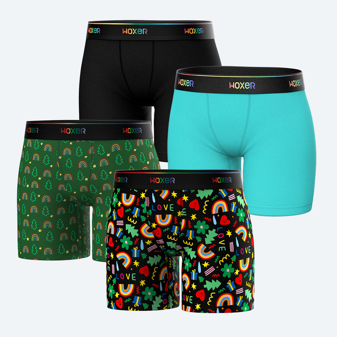 Baller Festive Flare 4-Pack | Women's Boxer's & Boy Shorts | Woxer