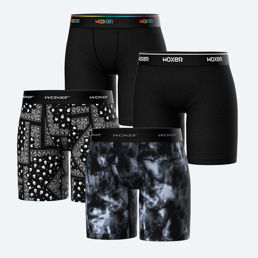 Biker Noir 4-Pack | Women's Boxer's & Boy Shorts | Woxer