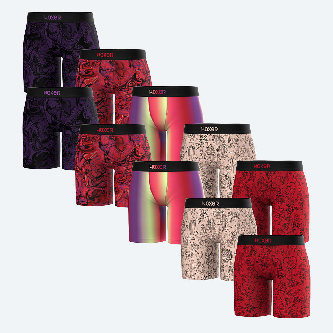 Biker Rebel Heart 10-Pack | Women's Boxer's & Boy Shorts | Woxer