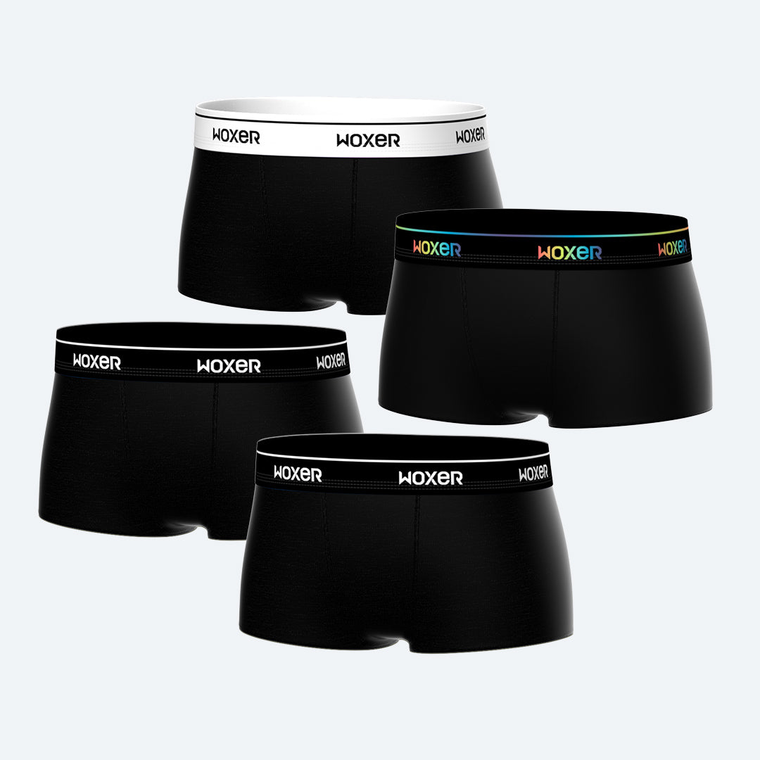 Bold Blackout 4-Pack | Women's Boxer's & Boy Shorts | Woxer