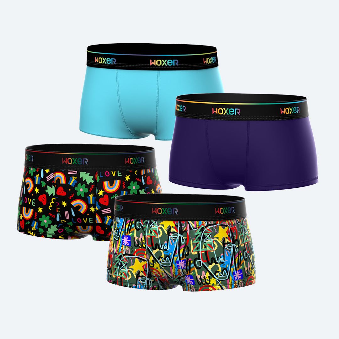 Bold Festive Flare 4-Pack | Women's Boxer's & Boy Shorts | Woxer