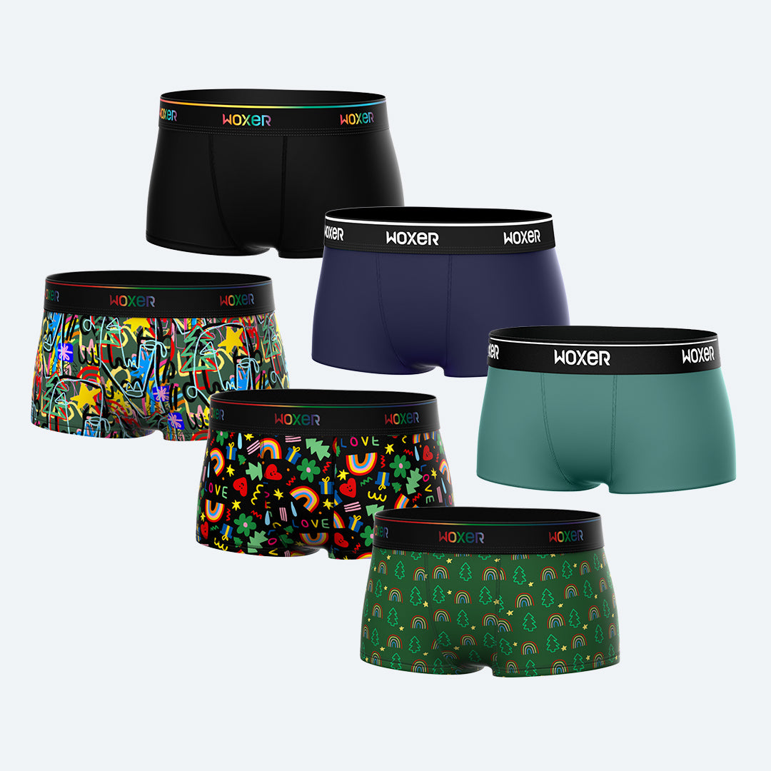Bold Festive Flare 6-Pack | Women's Boxer's & Boy Shorts | Woxer