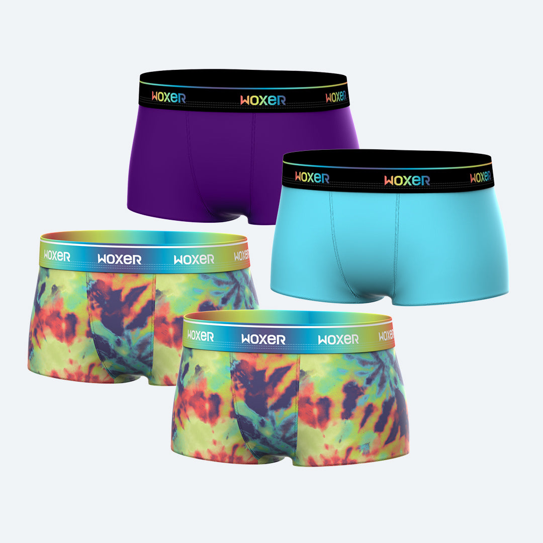 Bold Rainbow Royalty 4-Pack | Women's Boxer's & Boy Shorts | Woxer