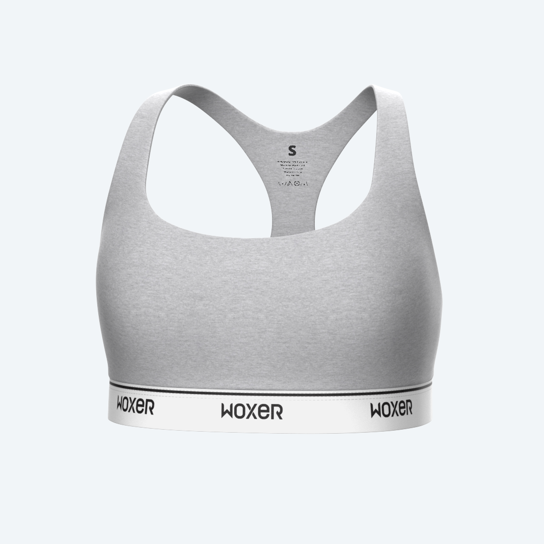 Boss 2.0 Heather Grey | Stretchy Seamless Sports Bras | Woxer