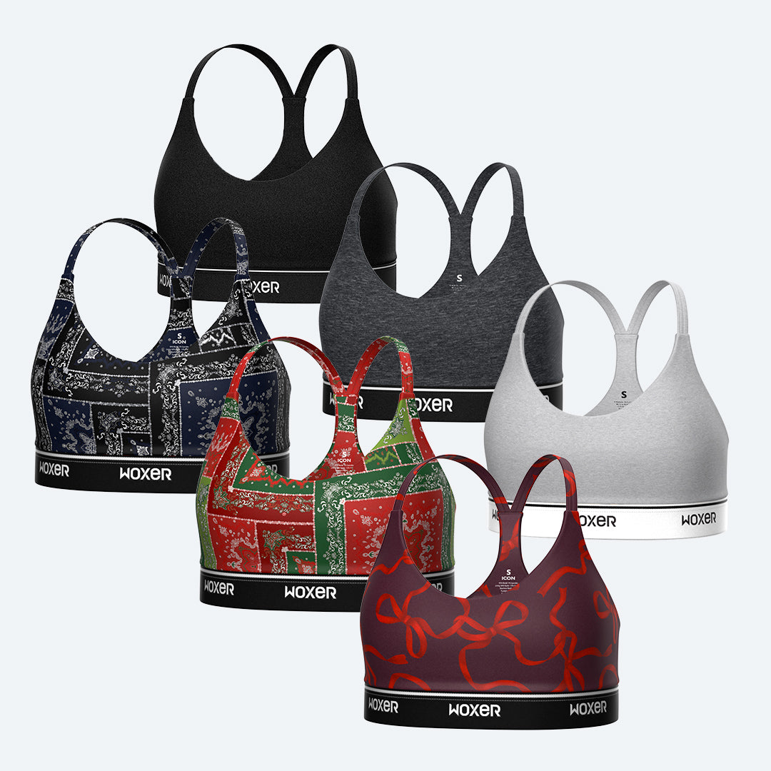 Icon 2.0 / 6-Pack Supportive Lounge Bralettes / Woxer