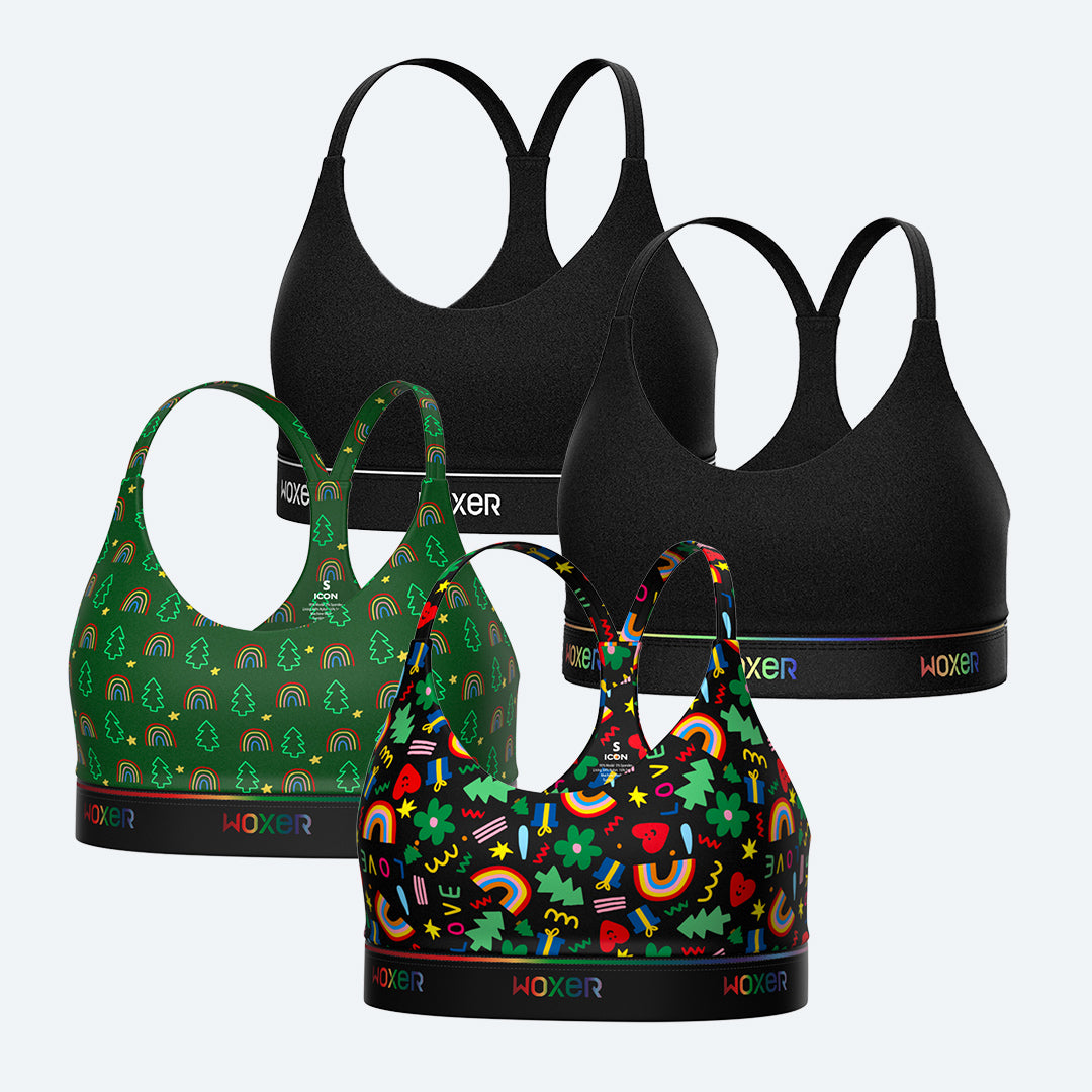 Icon 2.0 / 4-Pack Supportive Lounge Bralettes / Woxer