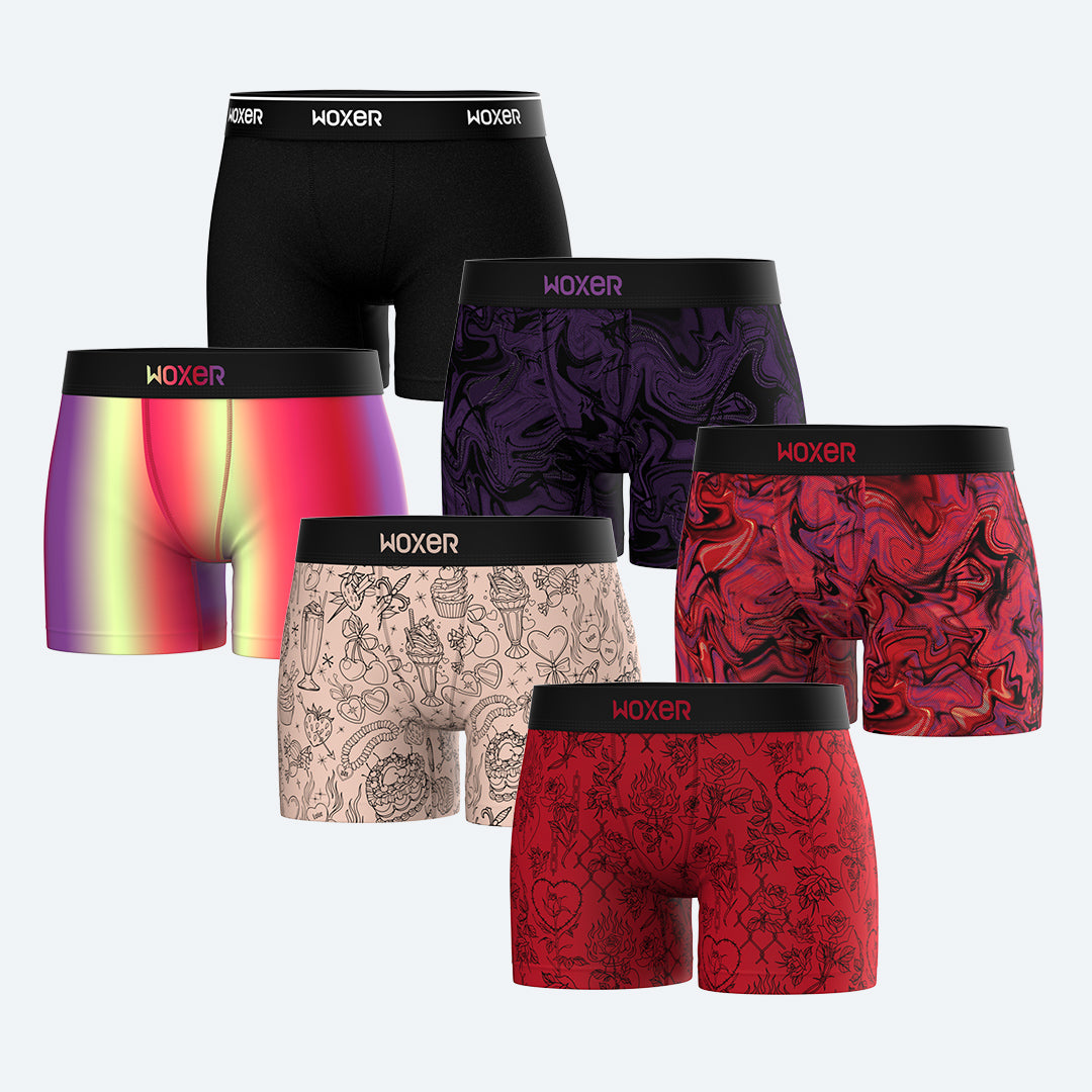 Star Rebel Heart 6-Pack | Women's Boxer's & Boy Shorts | Woxer