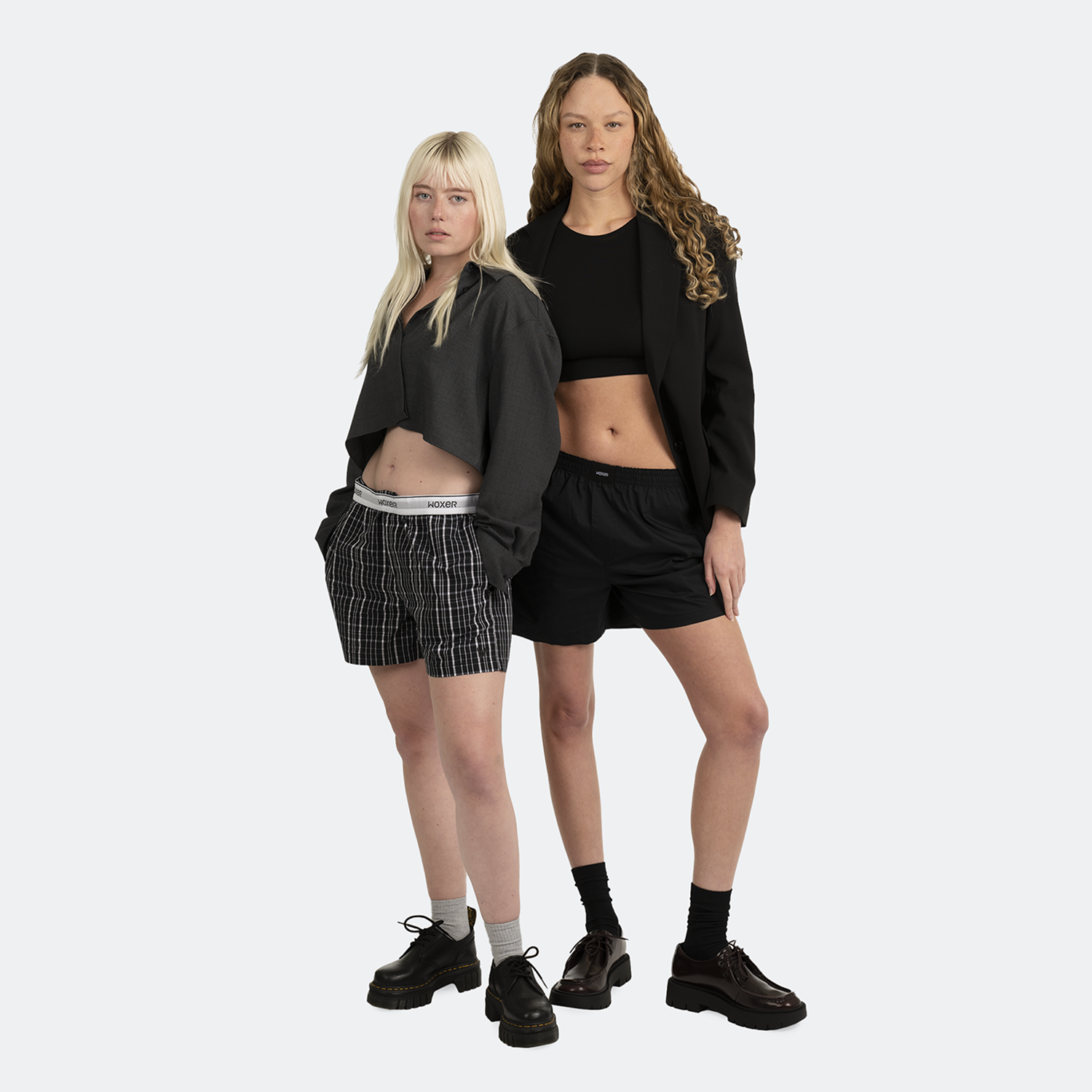 Women's Boxer Shorts Coal Plaid | Woxer