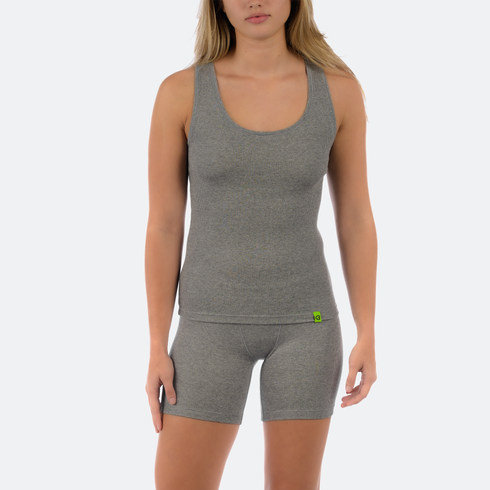 Pima Cotton Rib Tank Medium Heather | Women's Boxer's & Boy Shorts | Woxer