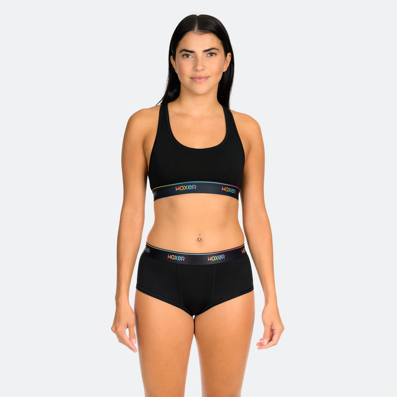 Classic Pride Black 3.0 | Boxer Briefs for Women | Girls Boxer Shorts | Woxer